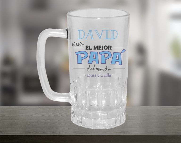 Jarra de cerveza personalizada "Eres el mejor papá"